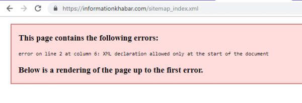 Fix Xml Declaration Allowed Only At The Start Of The Document Sitemap Error Ok Ravi